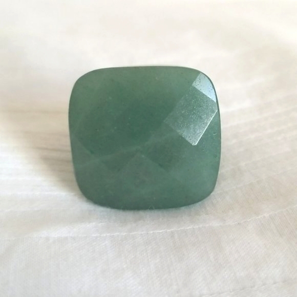 Jewelry | Jadeite Square Faceted Ring Large Chunky | Poshmark